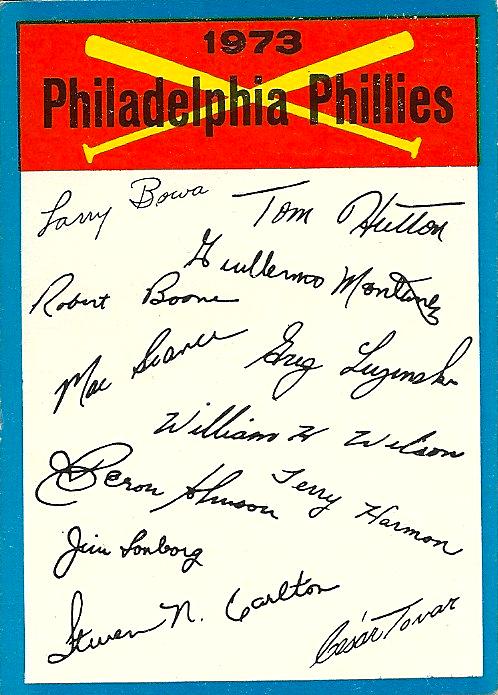 The Phillies Room: 1973 Topps Phillies
