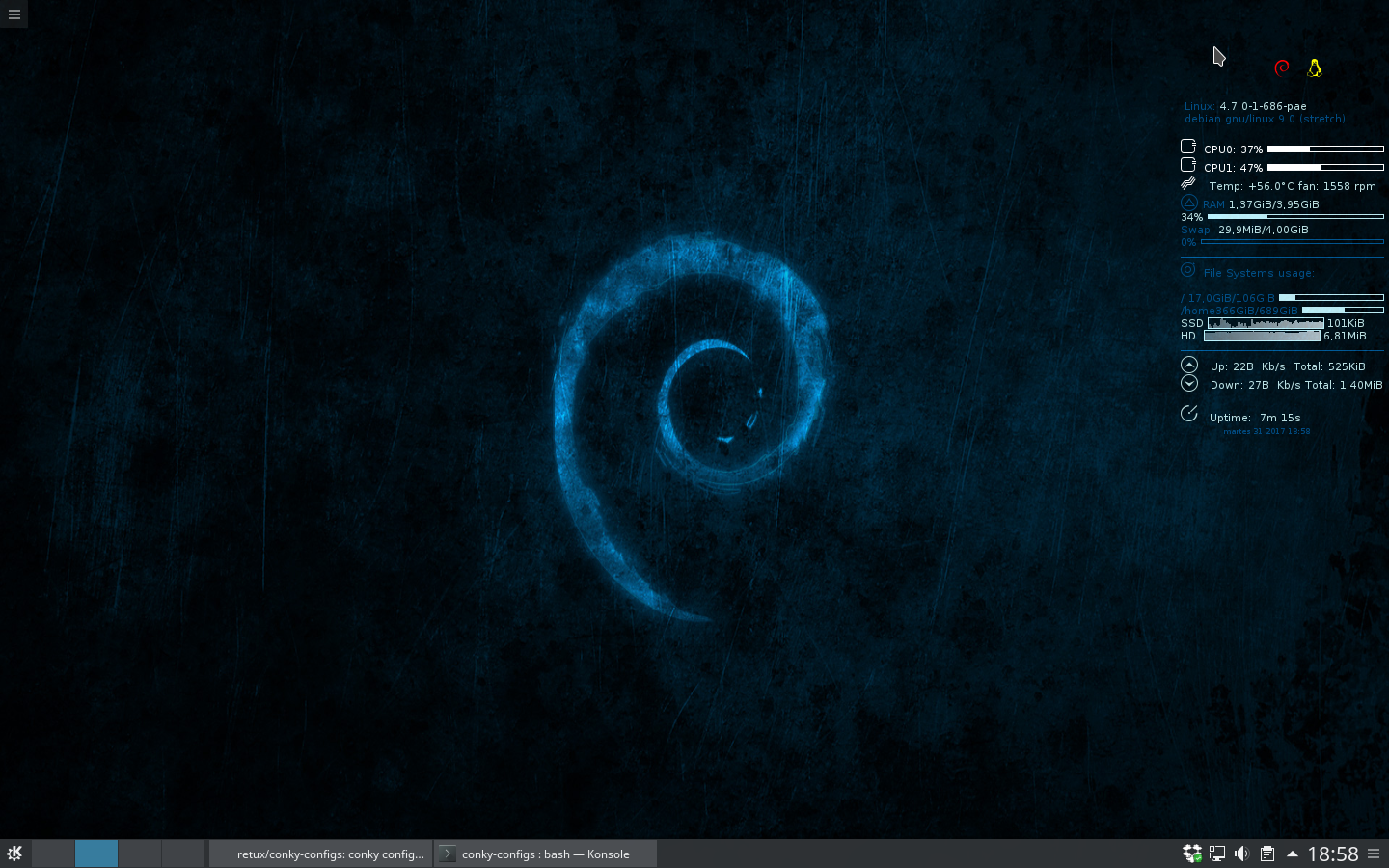GitHub - retux/conky-configs: conky configurations and customizations