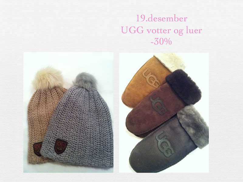 RÅTT & SANSELIG: JULEKALENDER 19.DES., Ugg votter og luer -30%!