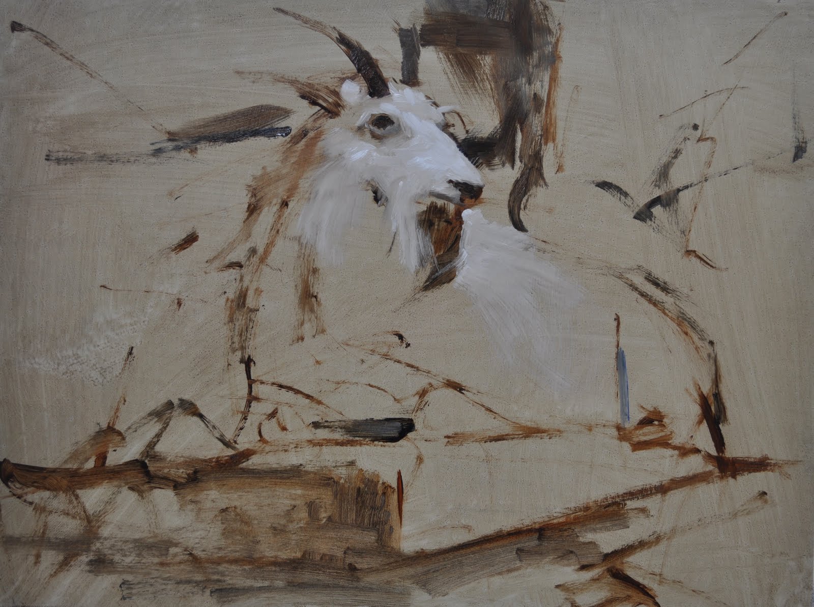 Hodges Soileau: "Mountain Goat" Alla Prima (Direct painting) demo.