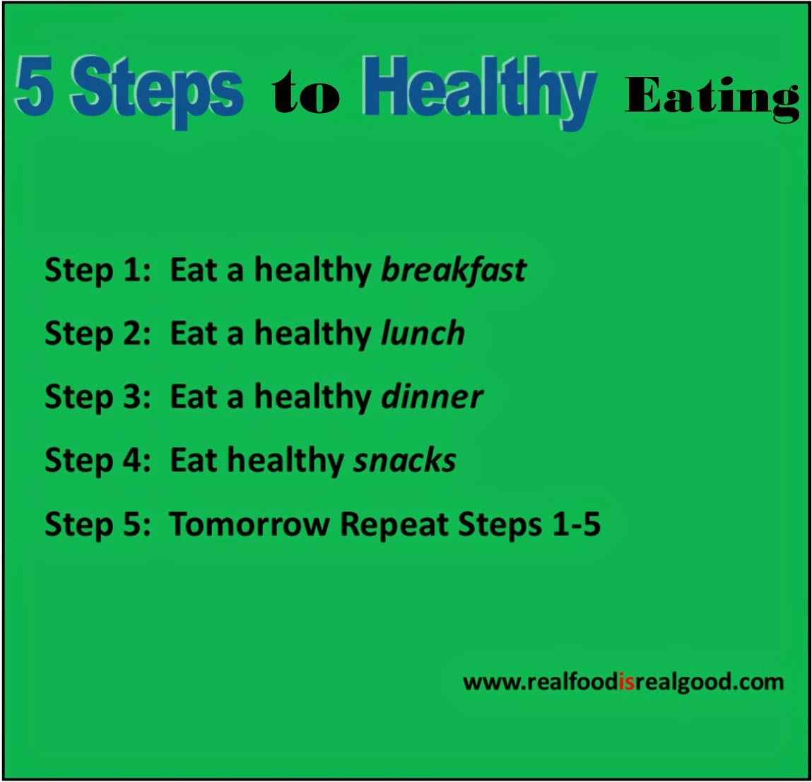 Real Food Is Real Good Healthy Journey Information: 5 Steps to Healthy ...