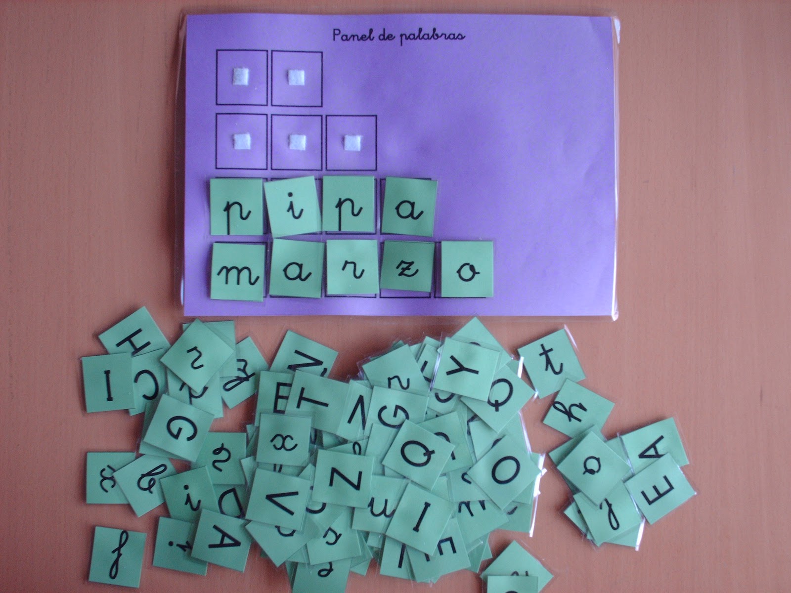 El profe y su clase de PT: Paneles de letras