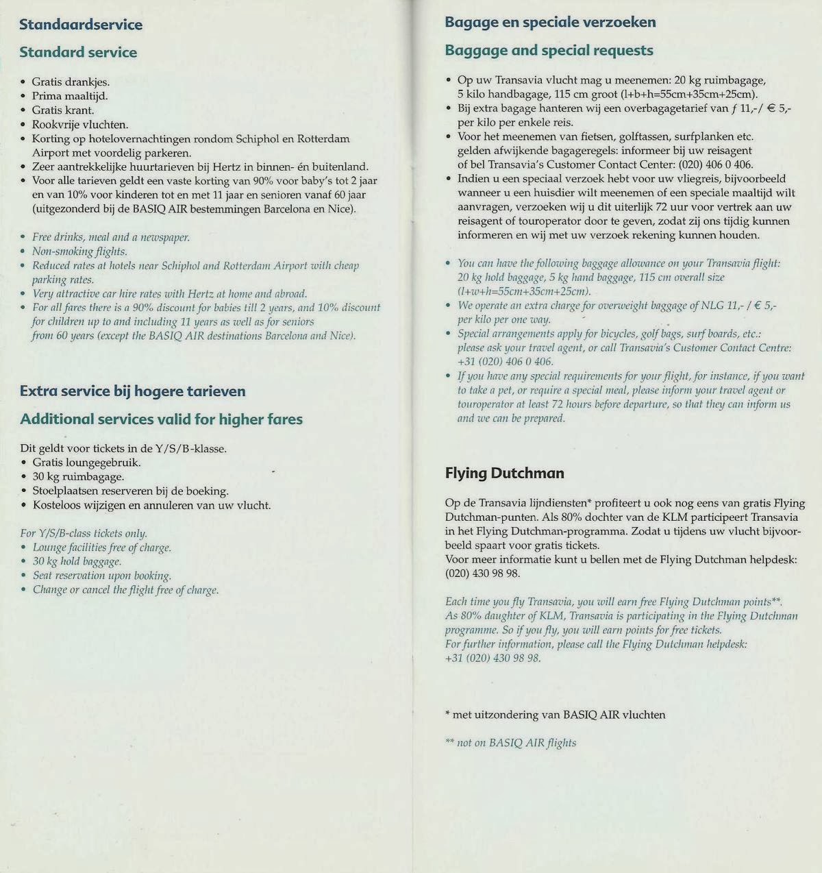 Airline memorabilia: Transavia / Basiq Air (2001)