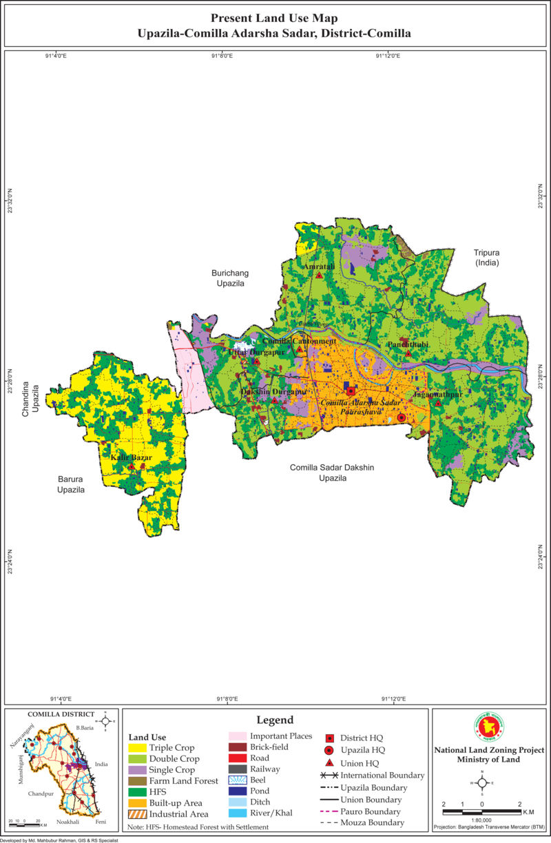 Mouza & Land Use Maps of Comilla Sadar Upazila, Comilla, Bangladesh ...