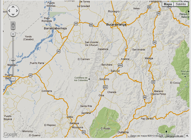 Barichara Monumento Nacional: Ubicación