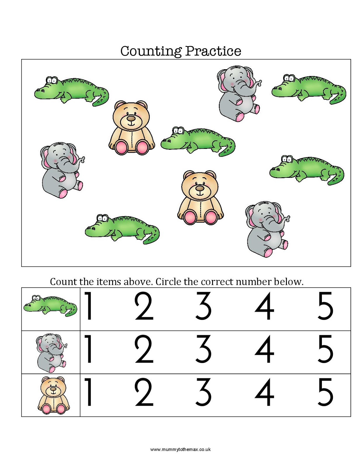 Zoo Counting Practice & Free Printable - MUMMY TO THE MAX