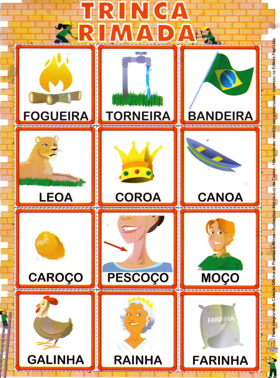 LINGUAGEM E AFINS: Rimas> Atividades>Bingo>Sugestões> 27/01/12