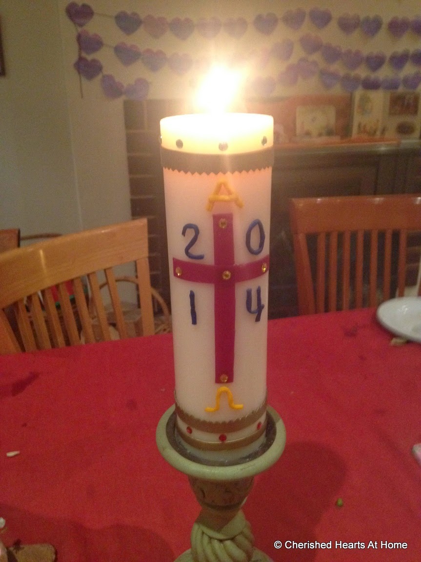 Cherished Hearts At Home: Easter 2014 - Paschal Candle Making