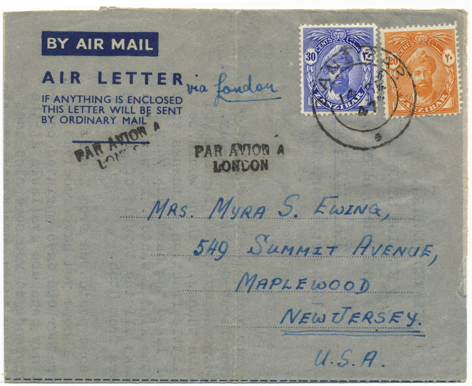 Aerogrammes & Airletters - Philatelic Archeology: Zanzibar: Airletter ...