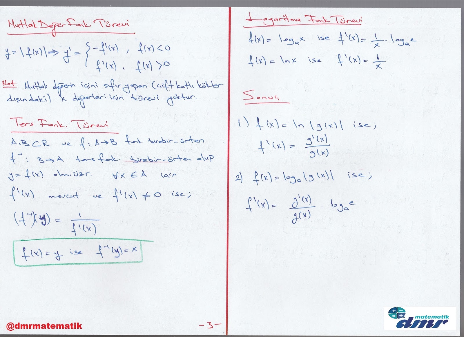 Delta Matematik Rehberliği: TÜREV