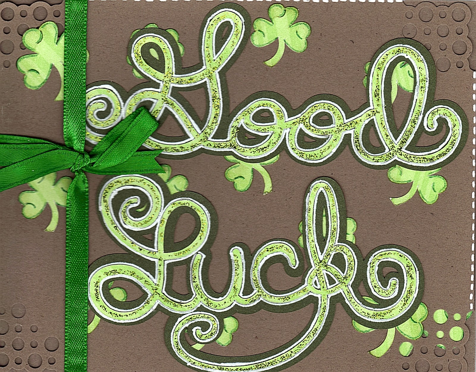 PAPER CRAFTS WITH THE PINK ARMADILLO: Good Luck Card