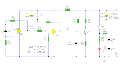IR Remote Control Extender (Mark 5) Circuit Diagram