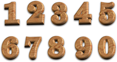 Números de madera en formato PSD ~ WorldjamBlog