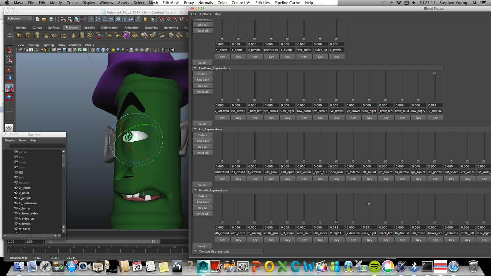 Maya characters: test face expressions