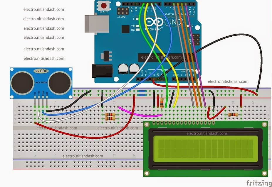 Measuring Distance with HC-SR04 Ultrasonic Module on 16X2 LCD PART-2 ...