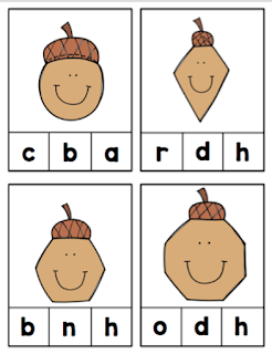 Fall Shapes Beginning Letter Clip Cards ~ Preschool Printables
