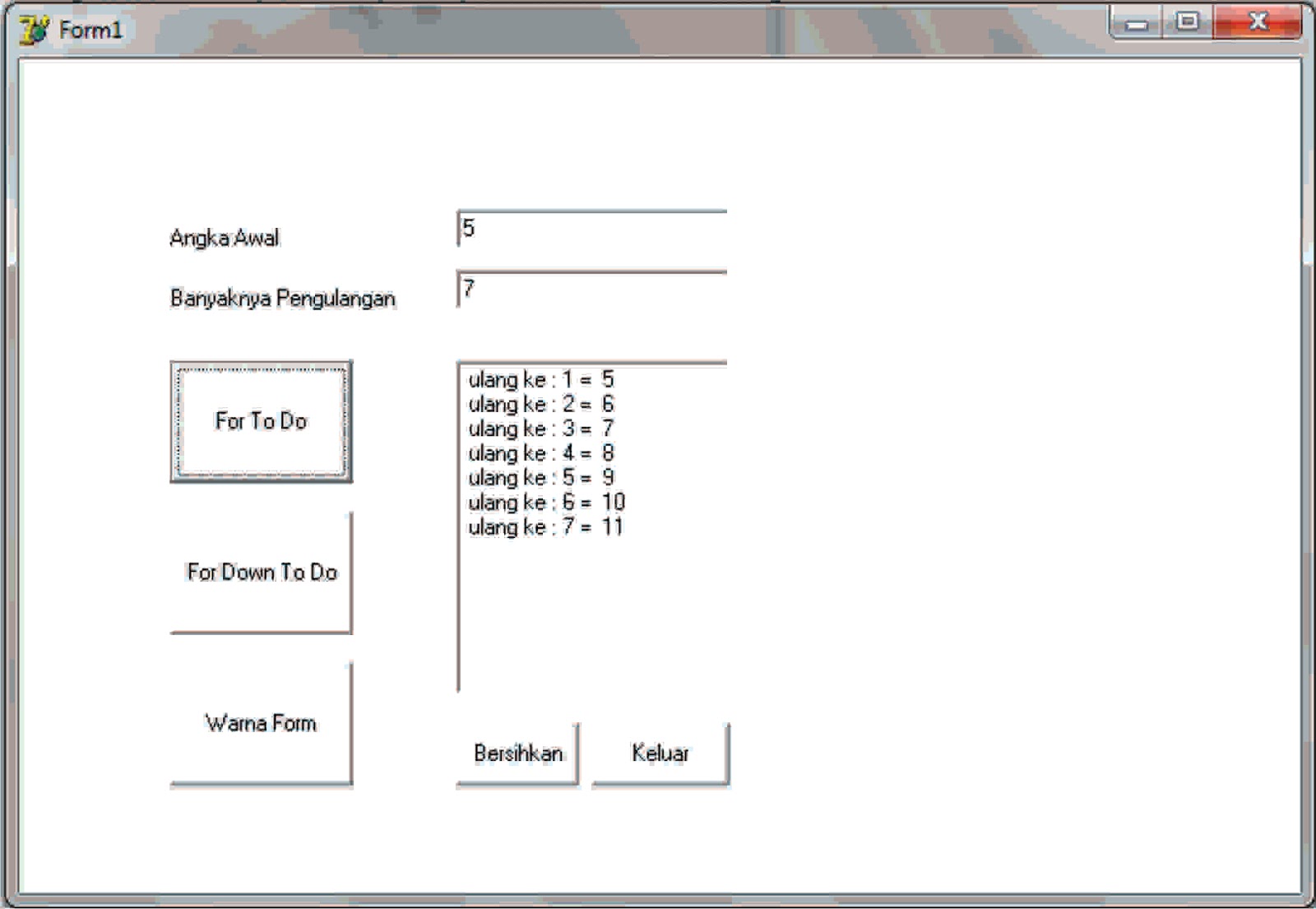 Program sederhana Delphi Pengulangan dan Percabangan | Pengetahuan