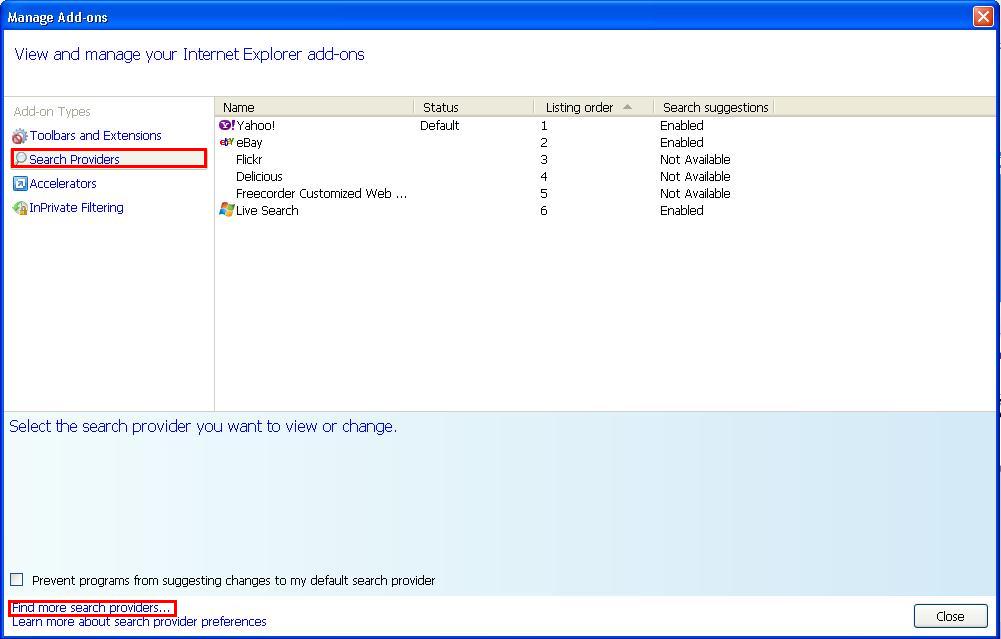 Internet Explorer Support: How to Change a Search Provider on Internet ...