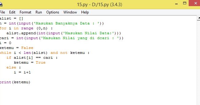 Program Mencari Angka Yang Kita Simpan Dalam Bahasa Pemograman Python