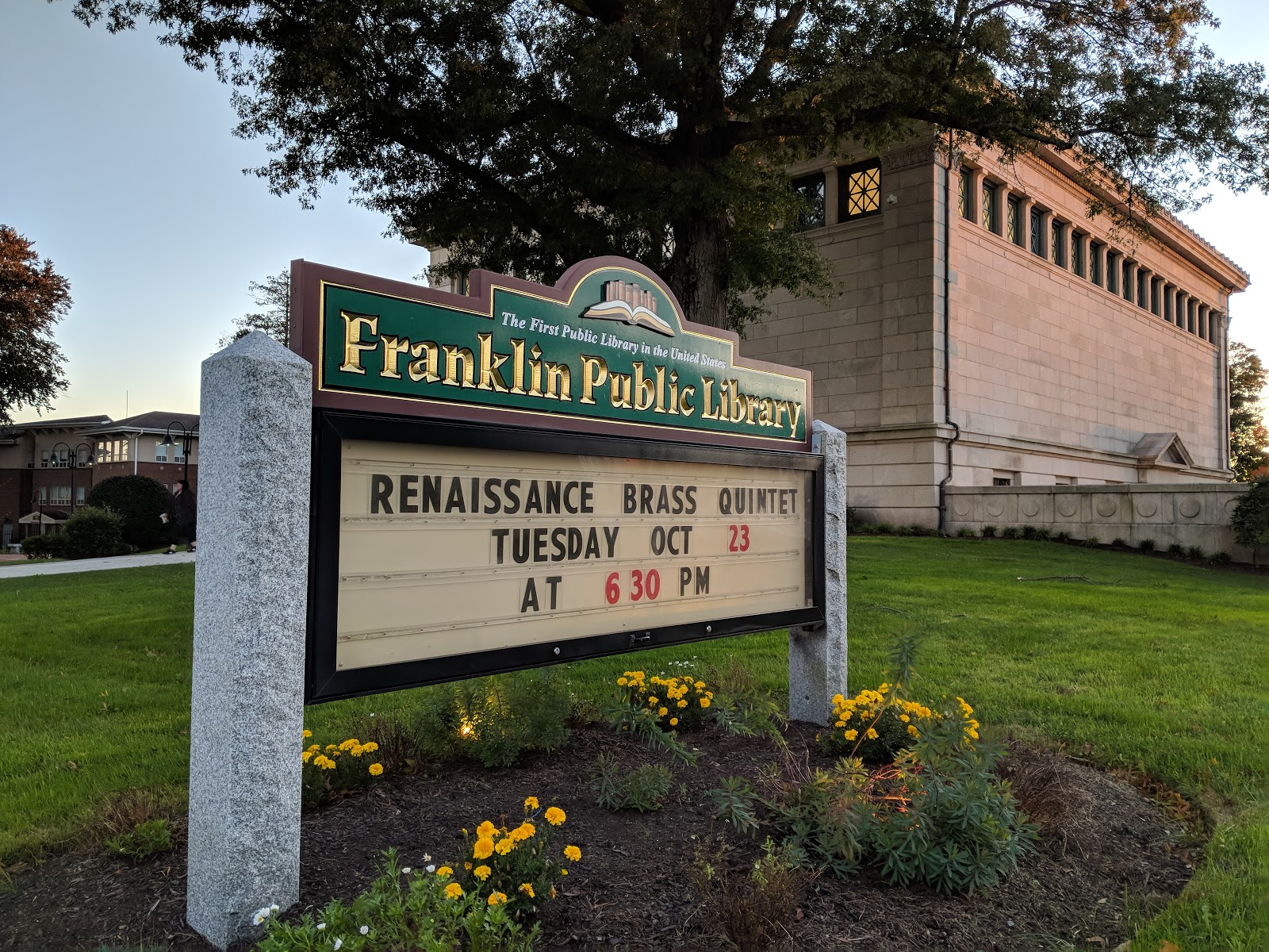 Franklin Matters: Franklin Library: Renaissance V Brass Quintet - Oct 23