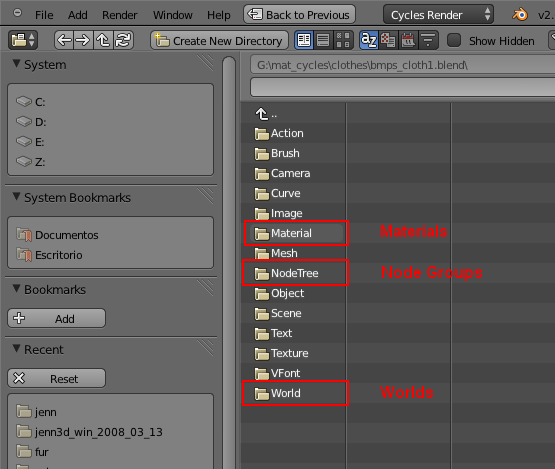 El Brujo de la Tribu: Blender Cycles: Append / Link Material or Node Groups