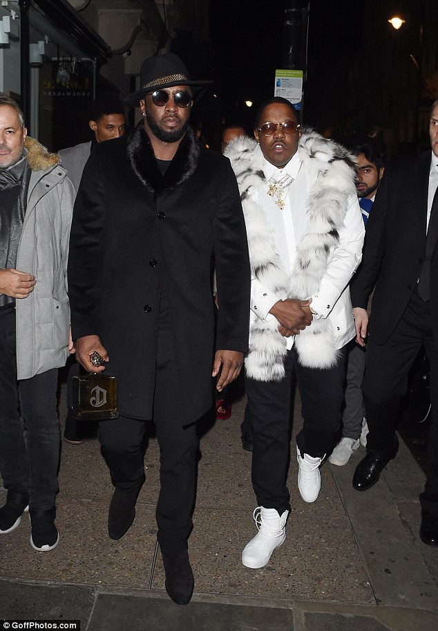 Sean 'Diddy' Combs arrives at James Stunt's birthday alongside rapper Mase