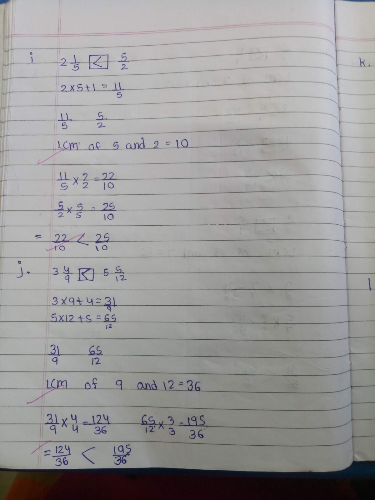Math ch-Fractions notebook work