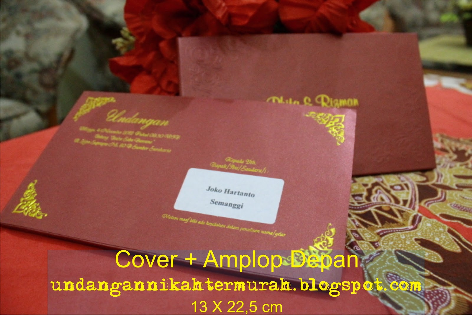 undangan pernikahan jakarta: undangan nikah merah+amplop,undangan ...