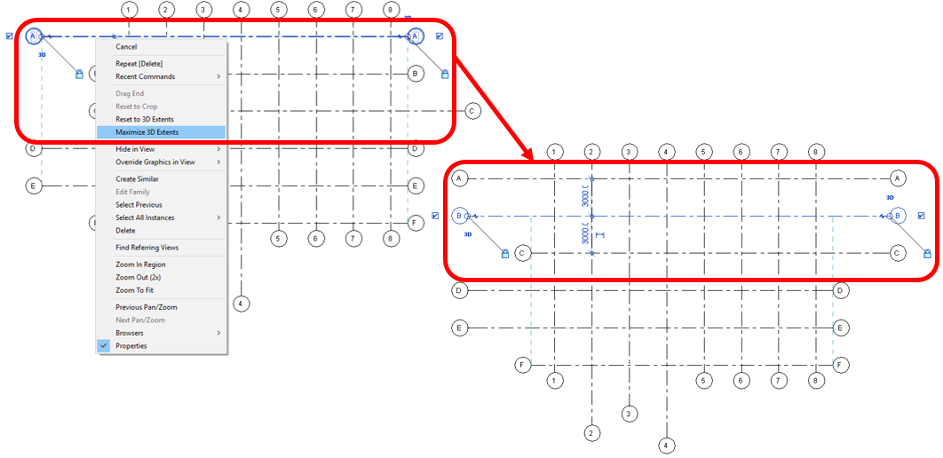 Revit Recess: Maximize 3D Extents (Grids & Levels)