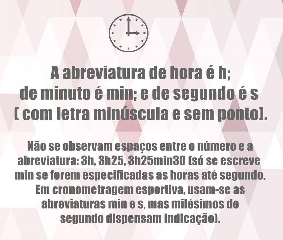 LINHAS ECLÉTICAS: Abreviatura correta das horas