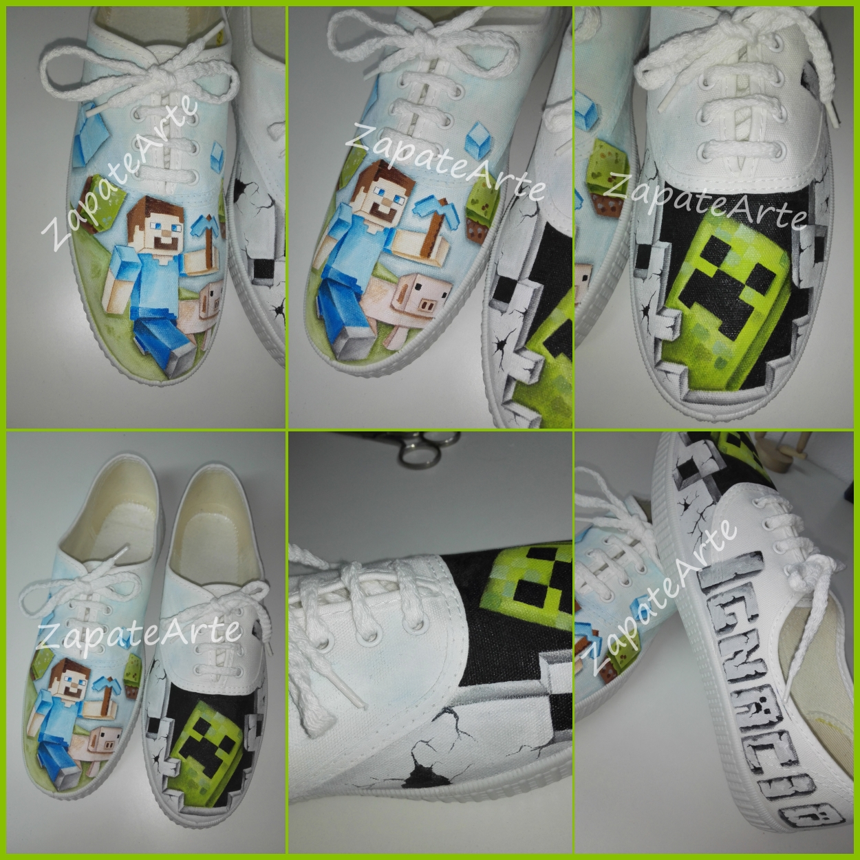 ZapateArte: Zapatillas Bola de dragon, Zapatillas Minecraft pintadas a ...
