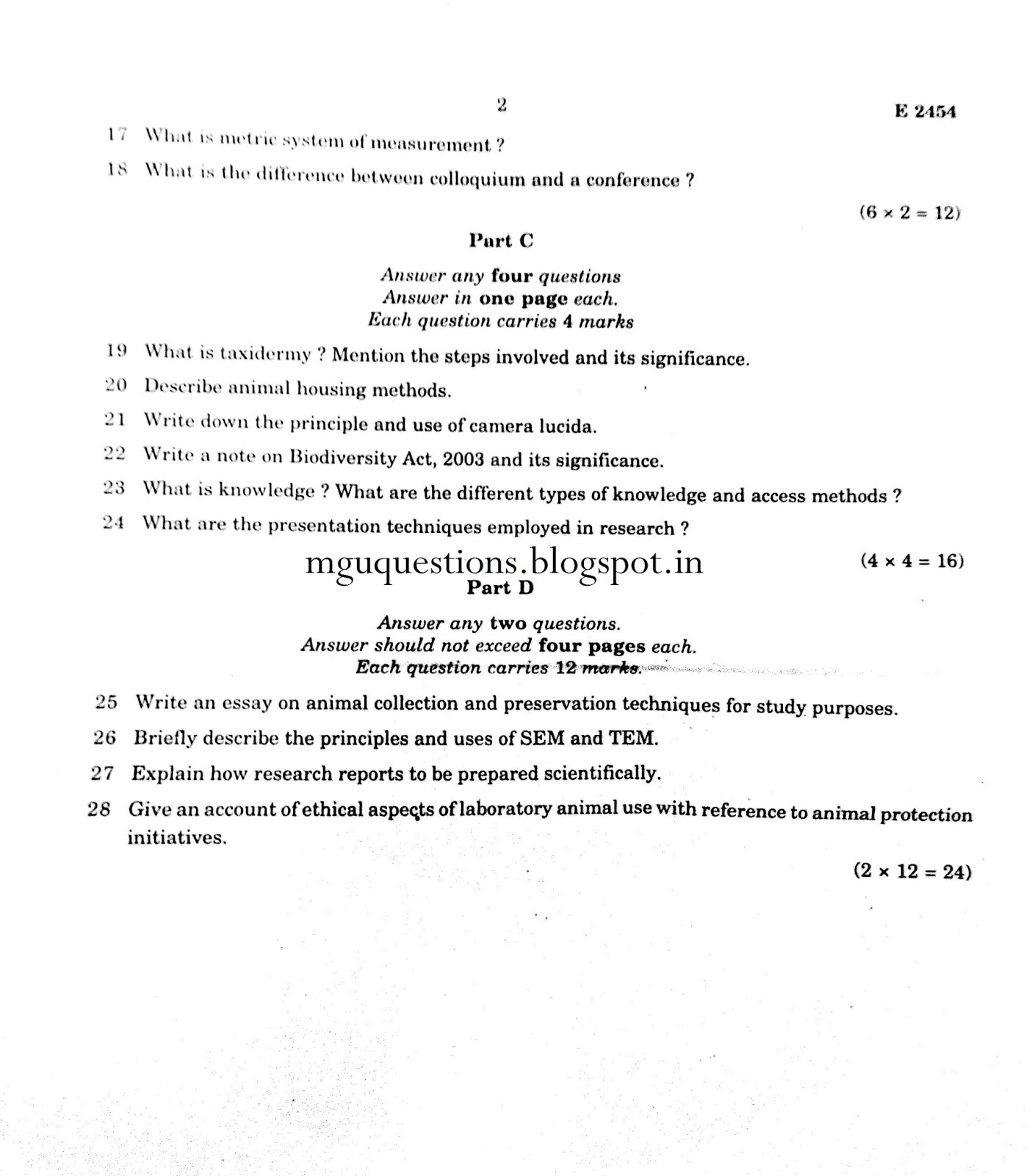 mgu B.sc zoology degree semester 1 GENERAL METHODOLOGY AND PERSPECTIVE ...