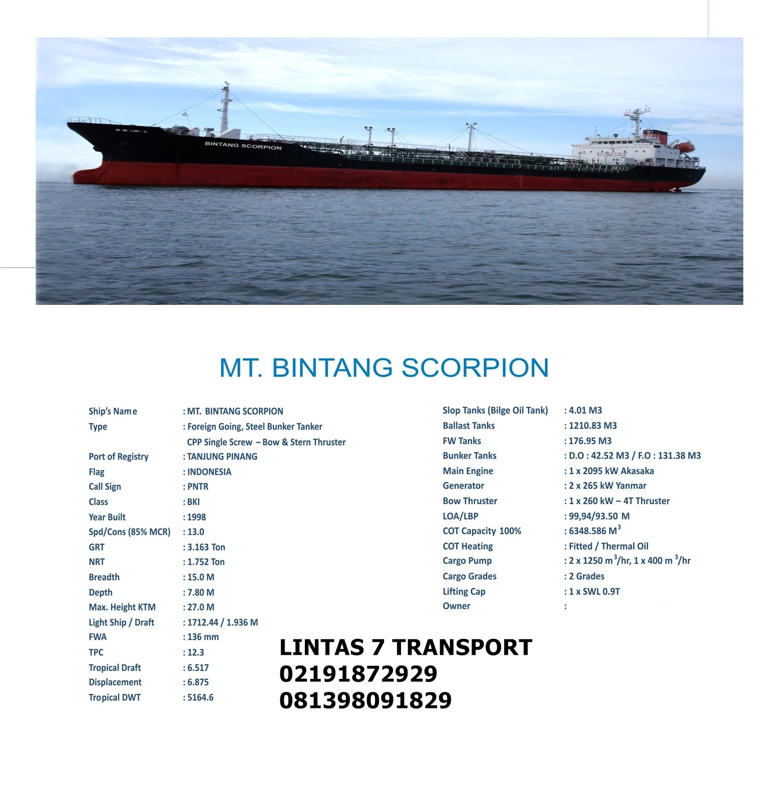 Pusat Sewa Tongkang | 0813 9809 1829: SPOB 5000DWT