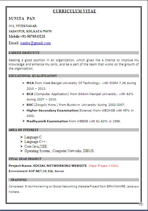 career objectives in a cv free download