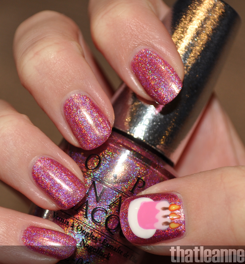 thatleanne: Birthday Cake Nail Art feat. OPI DS Signature!