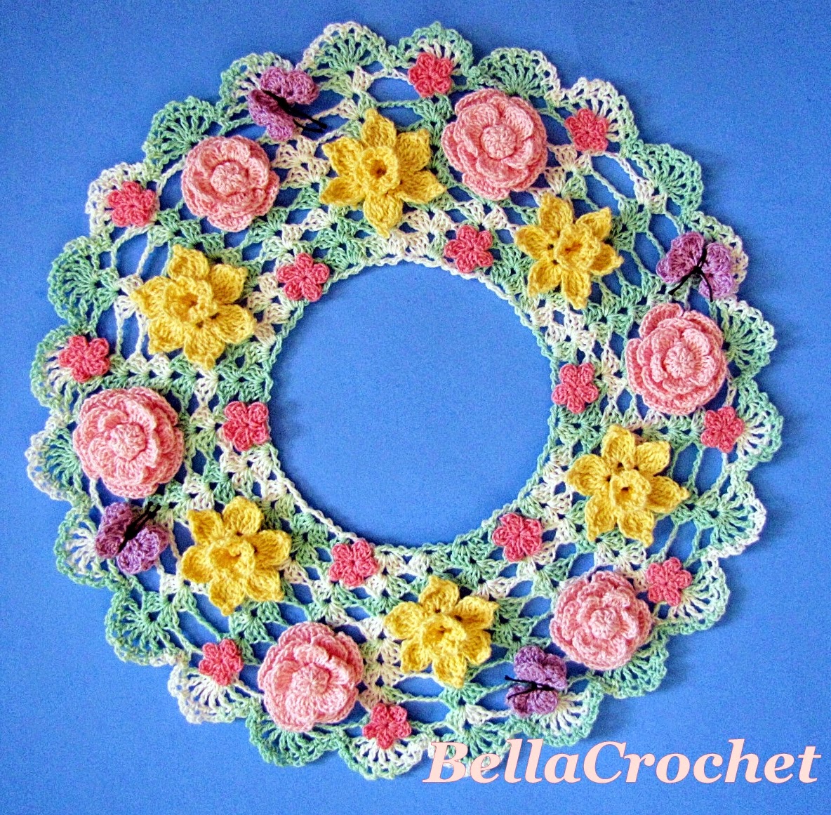 BellaCrochet: Springtime Floral Candle Mat: A Free Crochet Pattern for You!