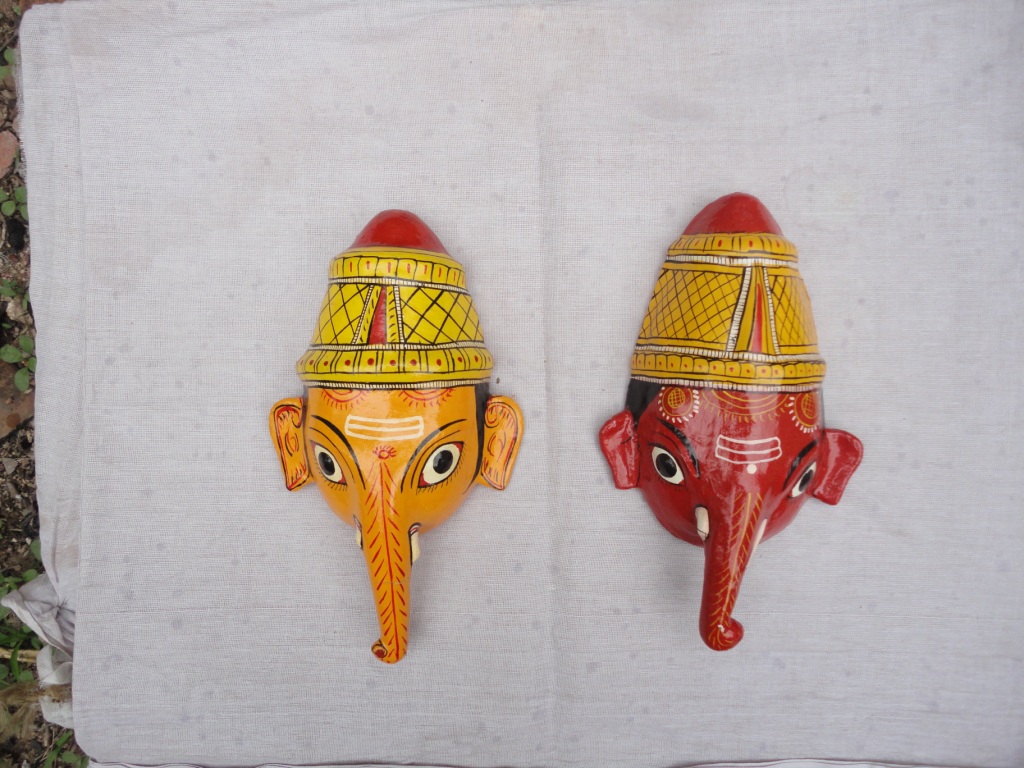 Cheriyal Scroll Paintings by Vaikuntam nakash: cherial sawdust masks
