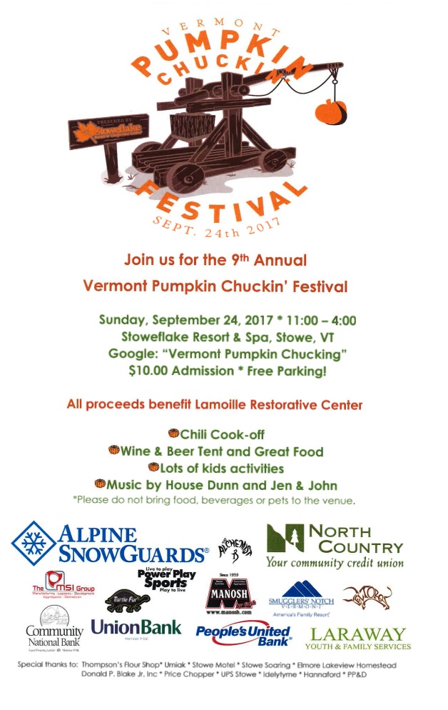 Vermont Pumpkin Chuckin' Festival: September 2017