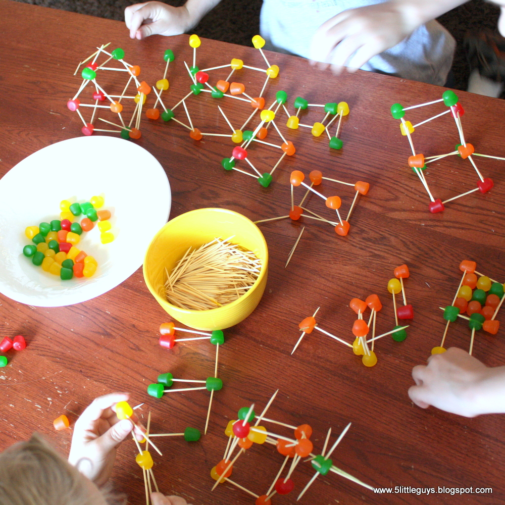 Five Little Guys: Dots and Toothpicks Construction