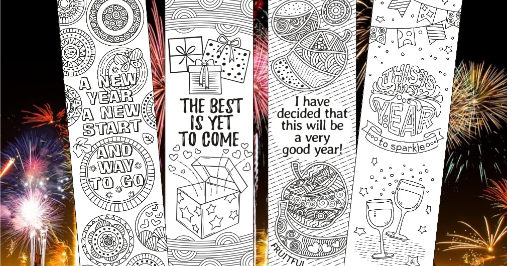 RicLDP Artworks: New Year Coloring Bookmarks Set 1