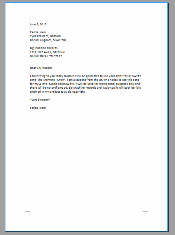 Farida's A2 Media Studies: 4. Record labels and permissions