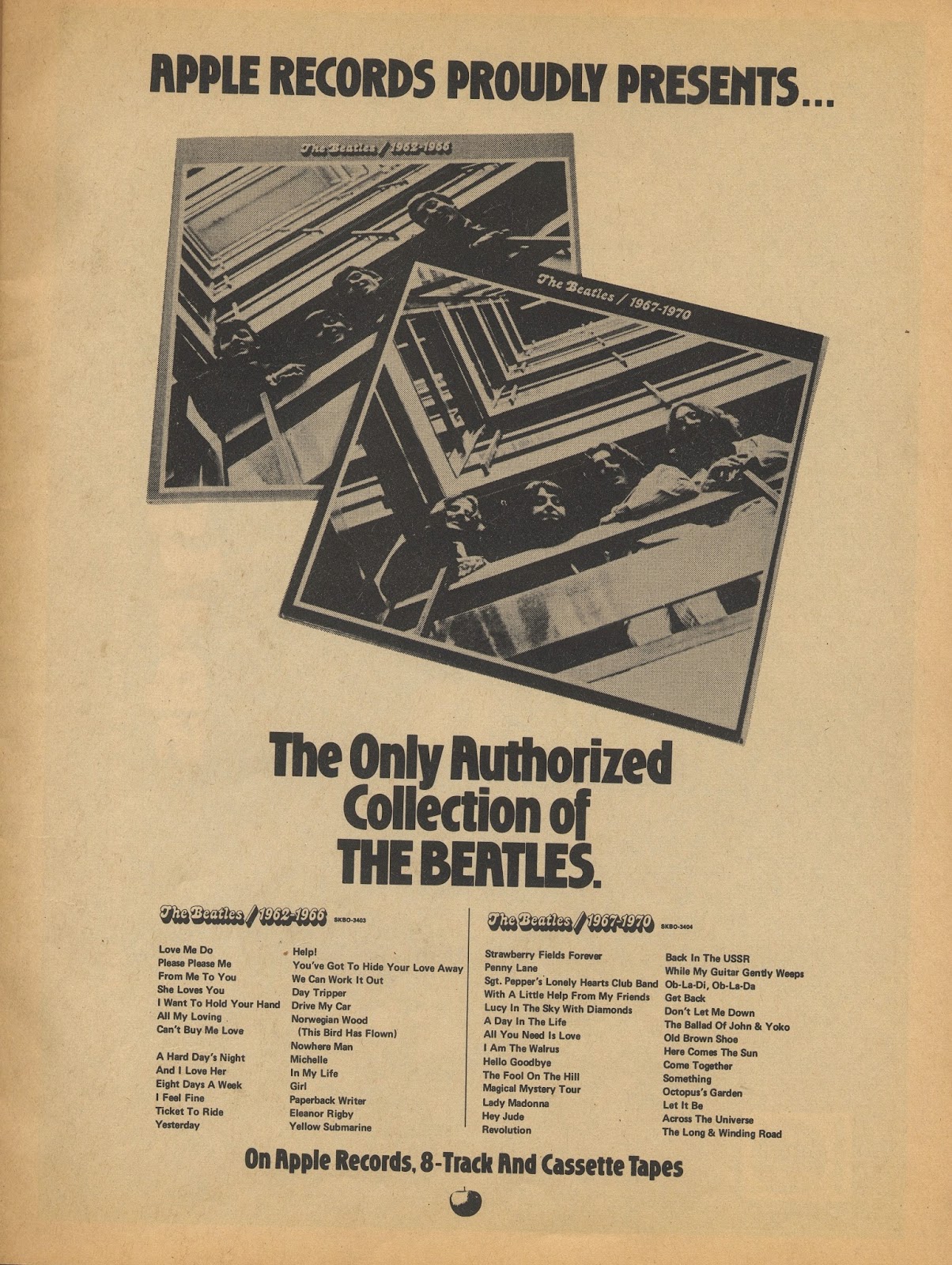 Classic Rock Album Ads: The Beatles - 1962-1966 & 1967-1970