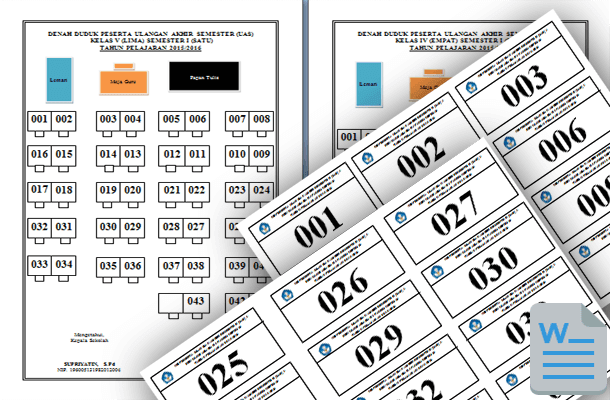 Membuat Denah Tempat Duduk dan Nomor Bangku Kelas UAS Format Cetak ...