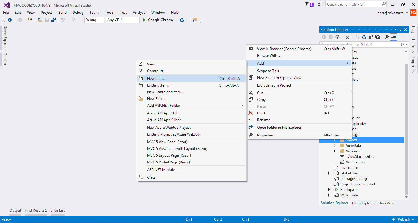 Creating Master Page In Mvc Neeraj Code Solutions C Mvc Javascript Sql Server