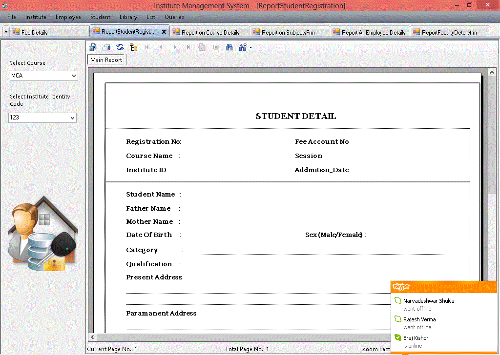 MY IDEA - ASHU PROJECT: Institute Management System