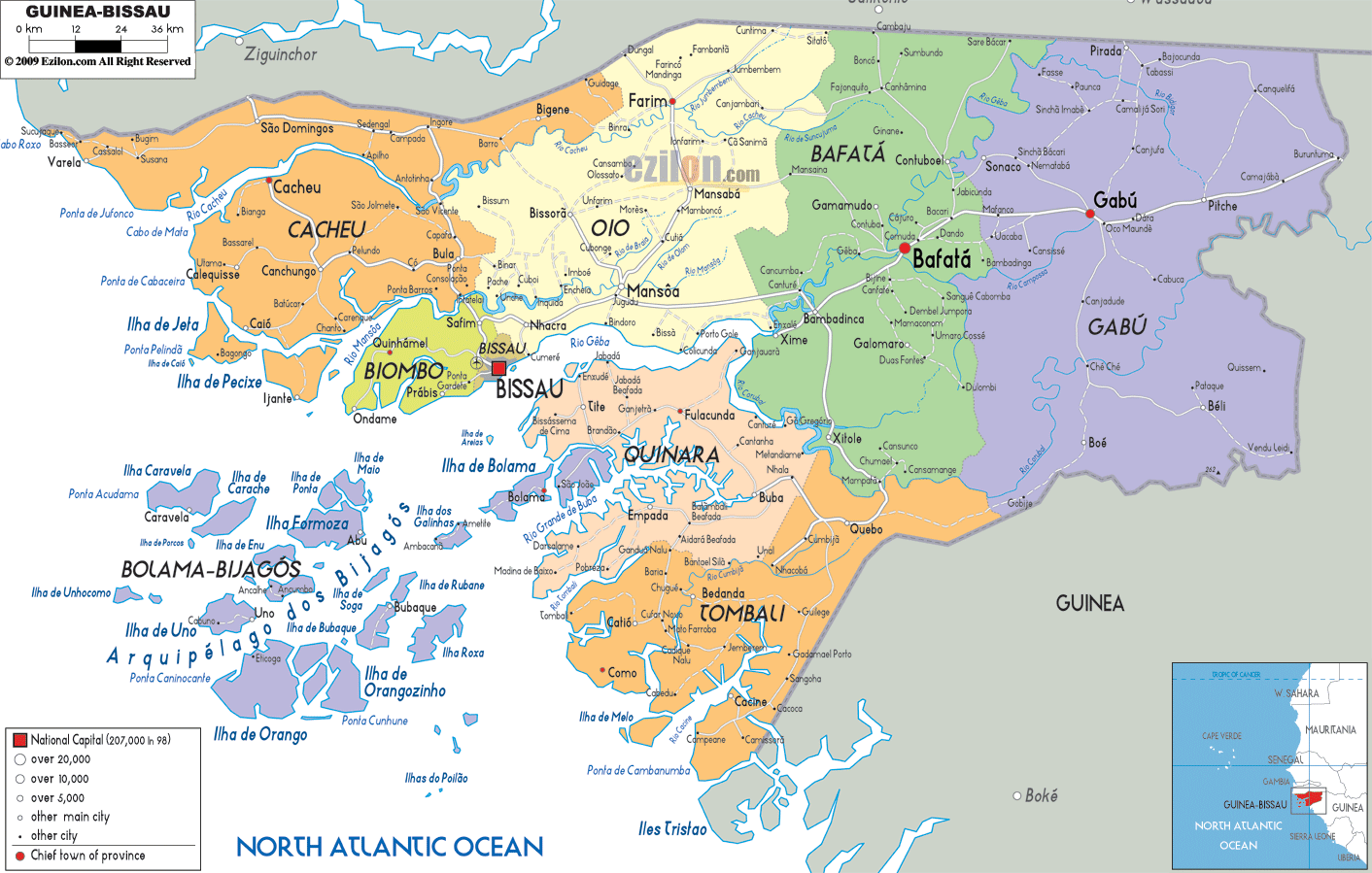 Guiné-Bissau | Mapas Geográficos de Guiné-Bissau - Enciclopédia Global™
