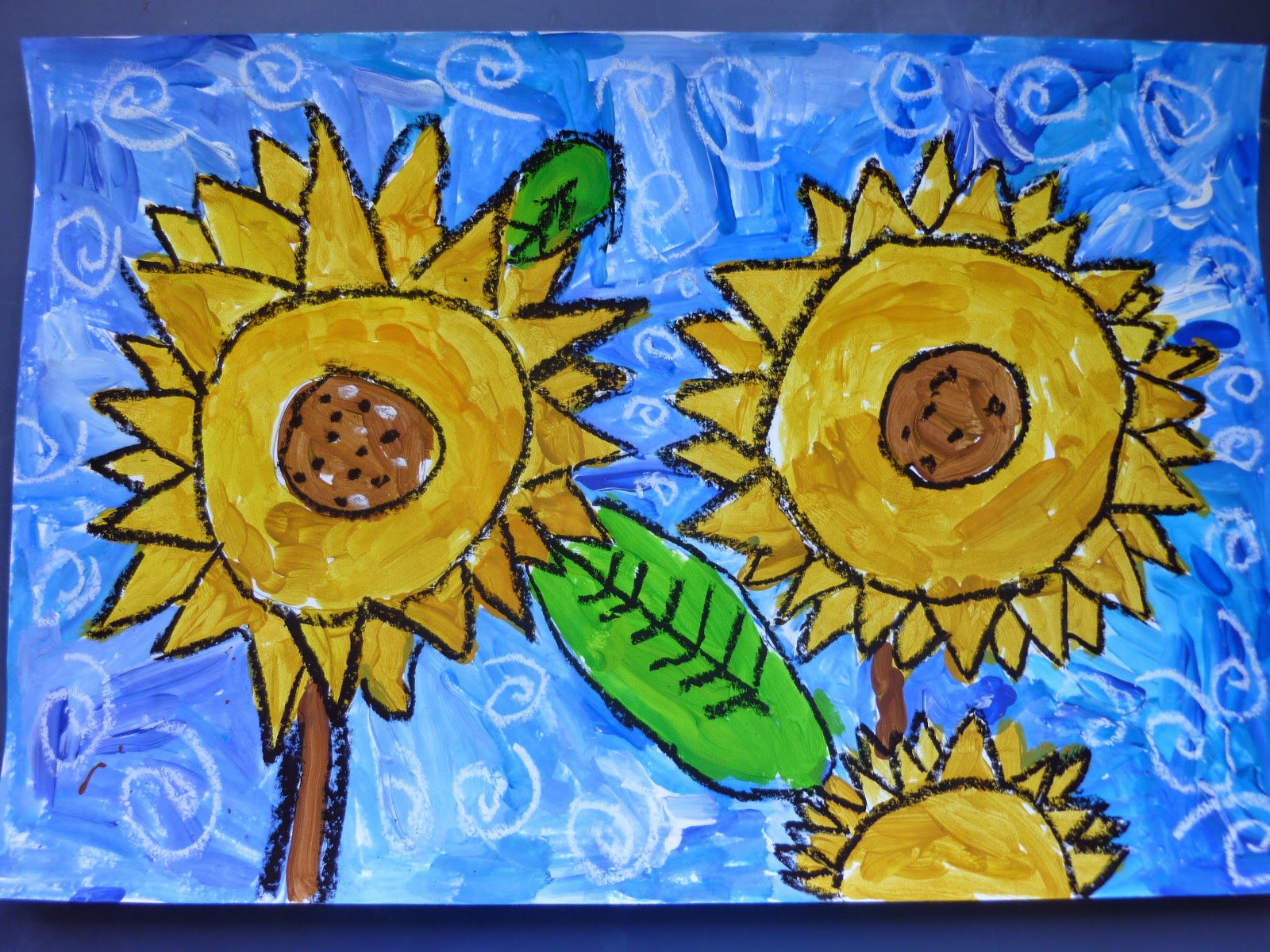 Mrs. Werner's Art Room: 1st Grade Van Gogh Sunflower Paintings