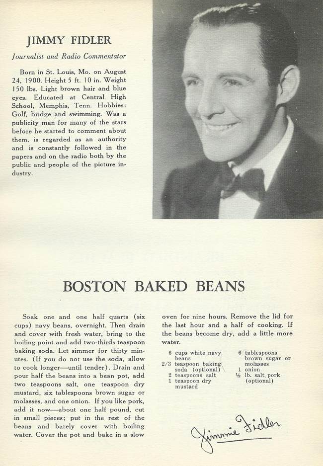 Bill's Blog: Jimmy Fidler - Boston Baked Beans
