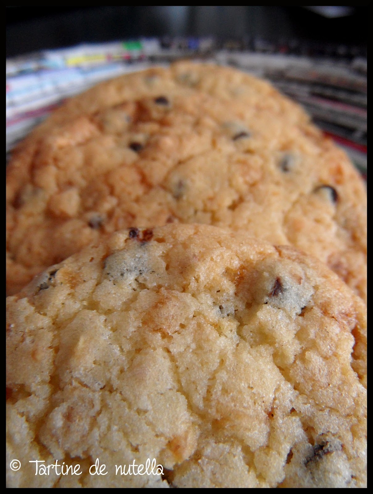 Cookies croquants nougatine et pépites de chocolat - haustiersos