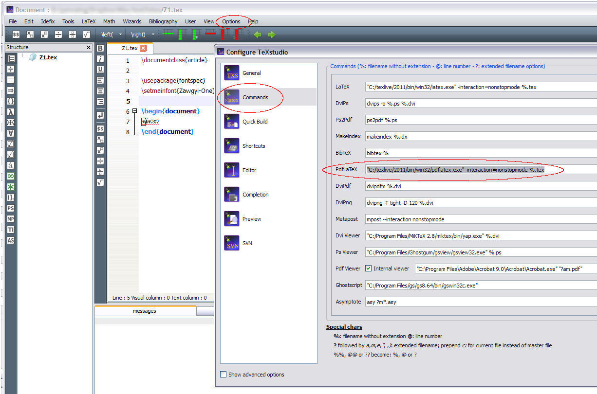 latex fontspec pdflatex